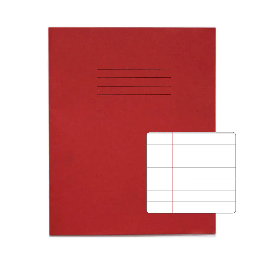 RHINO 8 x 6.5 Exercise Book 32 Pages - 16 Leaf Red 12mm Lined - OM ...