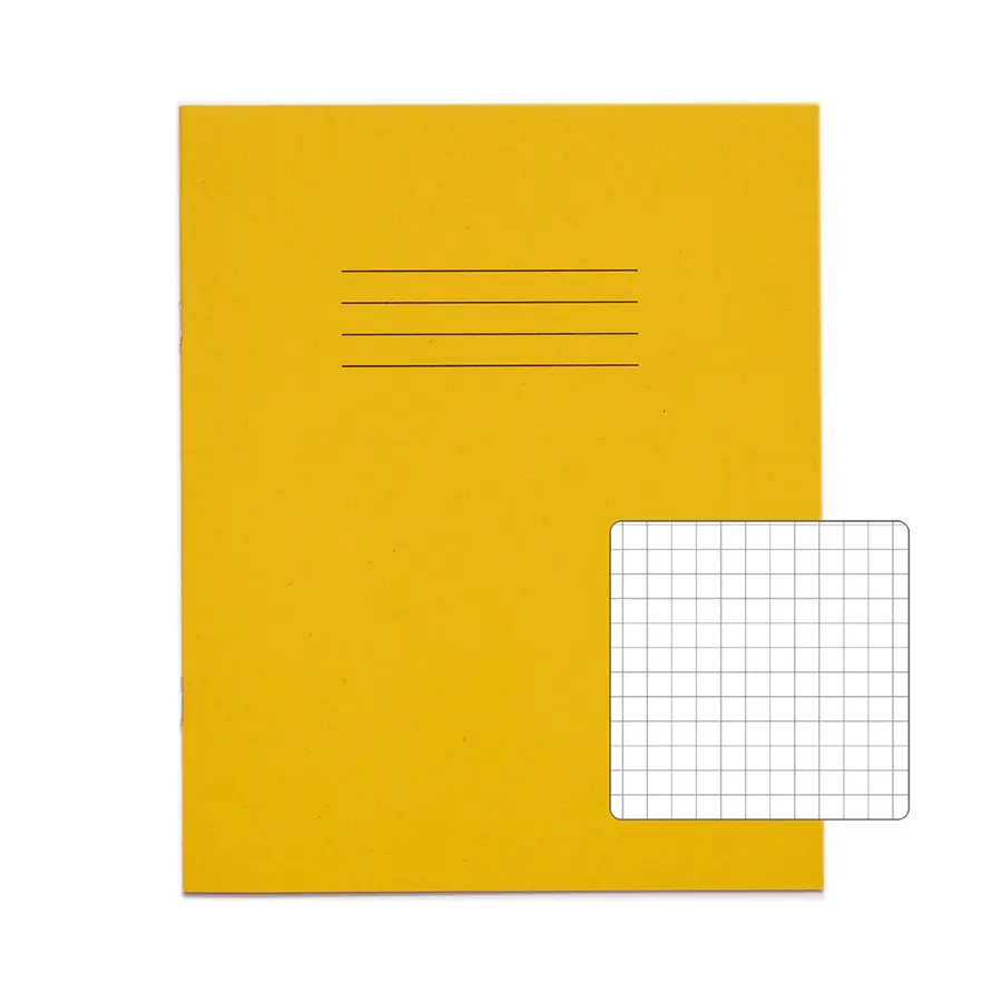 RHINO 8 x 6.5 Exercise Book 32 Pages - 16 Leaf Yellow 7mm Squared - OM ...