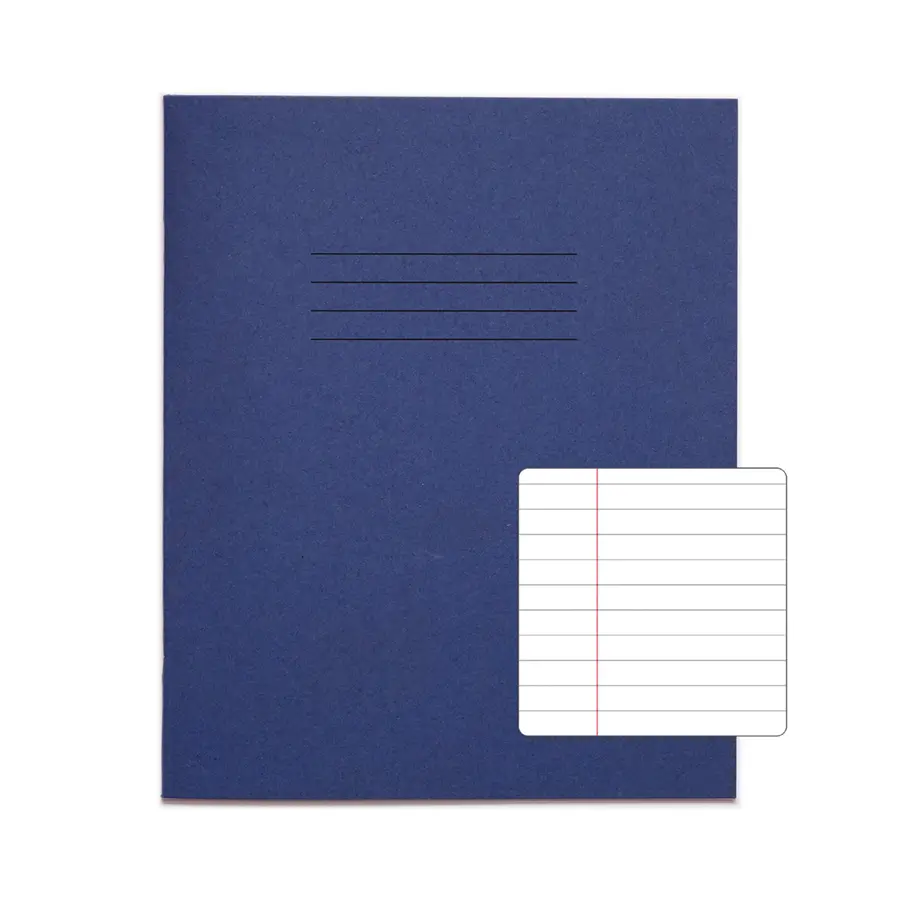 RHINO 8 x 6.5 Exercise Book 48 Pages - 24 Leaf Dark Blue 8mm Lined with ...