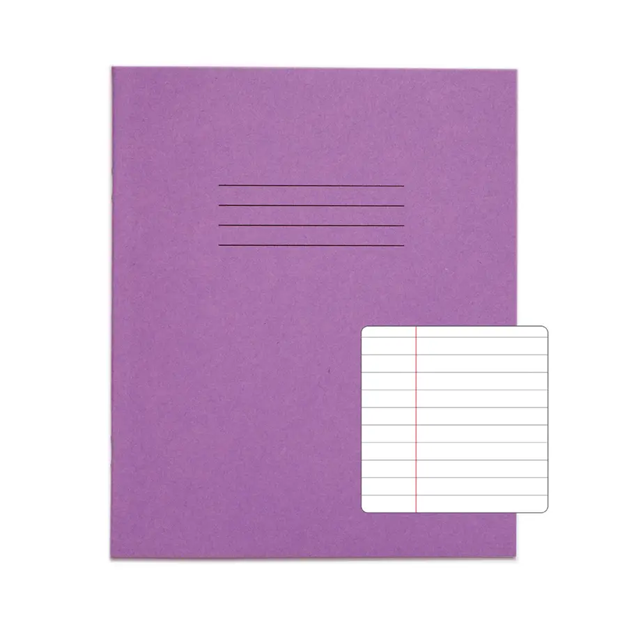 RHINO 8 x 6.5 Exercise Book 48 pages - 24 Leaf Purple 8mm Lined with ...