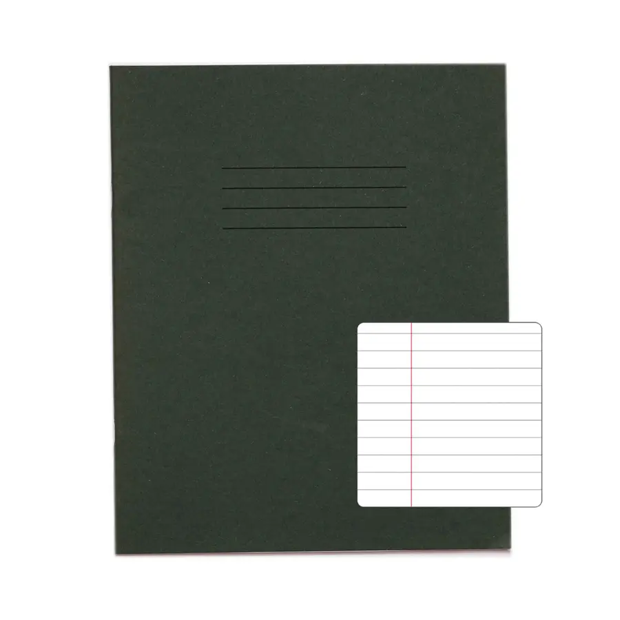 RHINO 8 x 6.5 Exercise Book 80 Pages - 40 Leaf Dark Green 8mm Lined ...