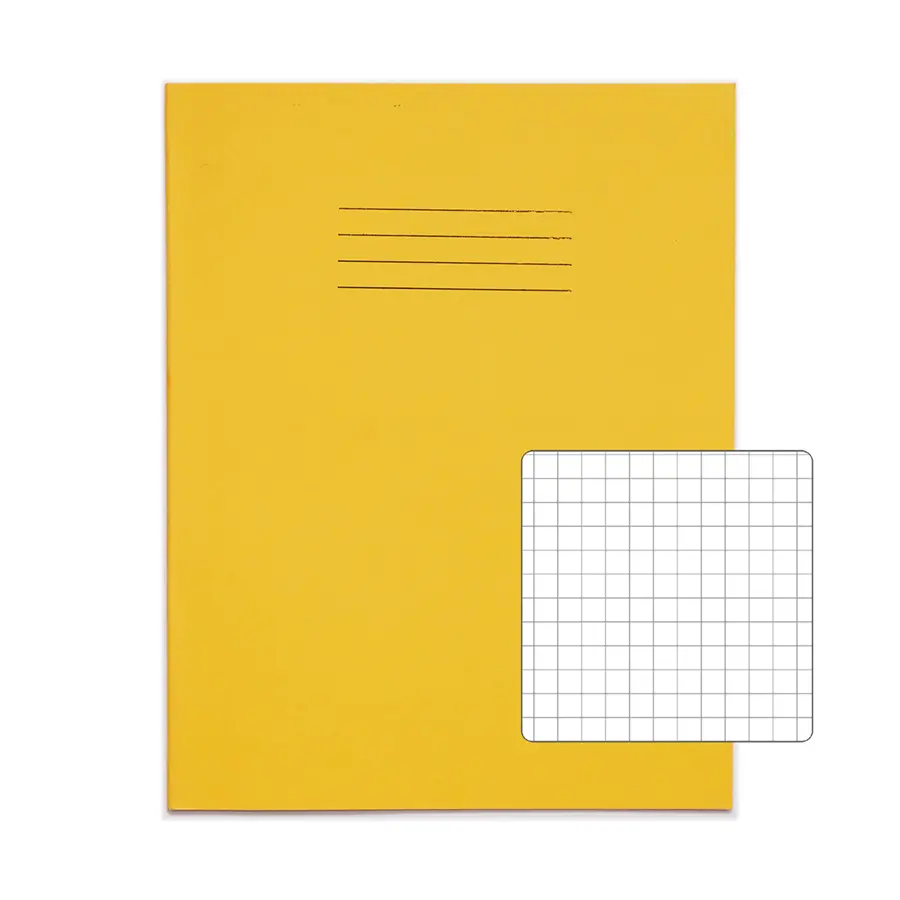 RHINO 9 x 7 Exercise Book 48 Pages - 24 Leaf Yellow 7mm Squared - OM ...