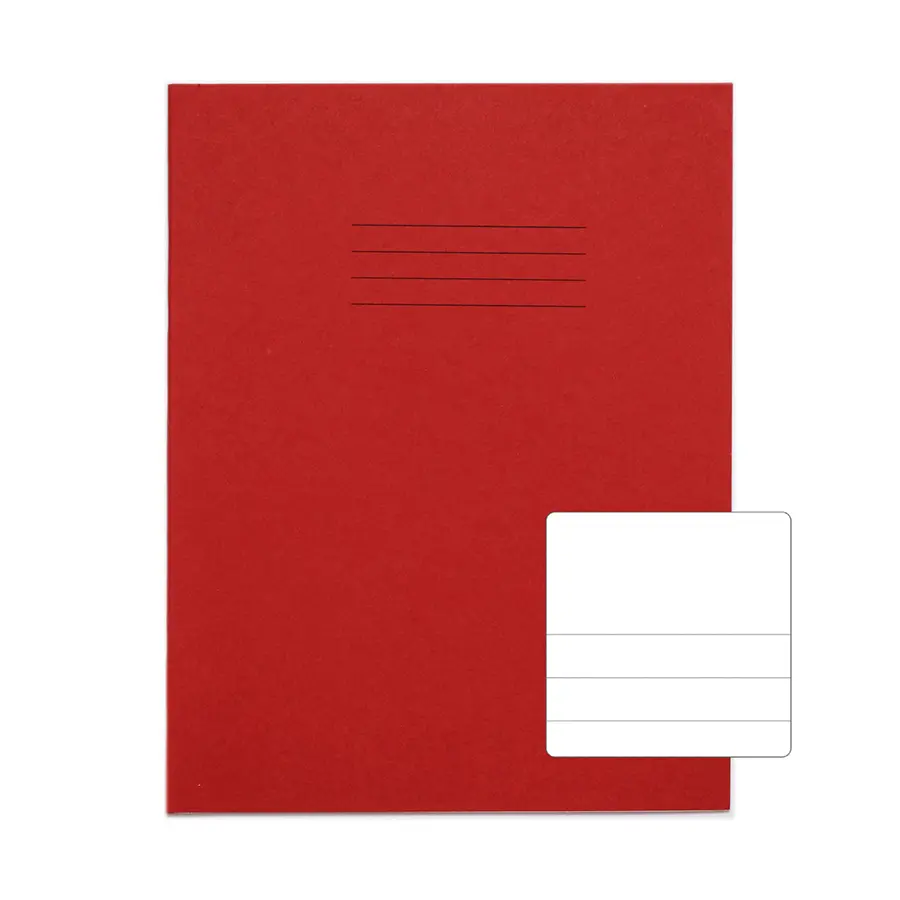 RHINO 9 x 7 Exercise Book 32 Pages - 16 Leaf Red Top Half Plain and ...