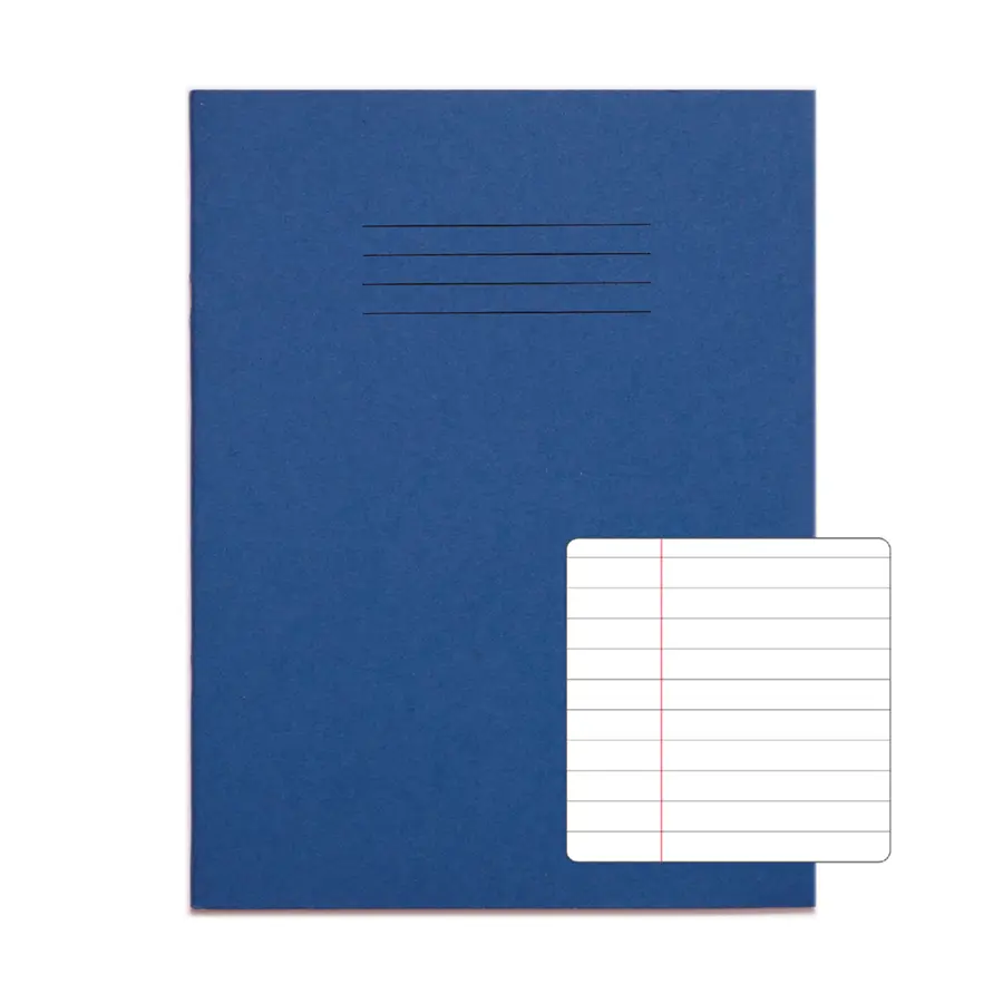 RHINO 9 x 7 Exercise Book 48 Pages - 24 Leaf Dark Blue 8mm Lined with ...