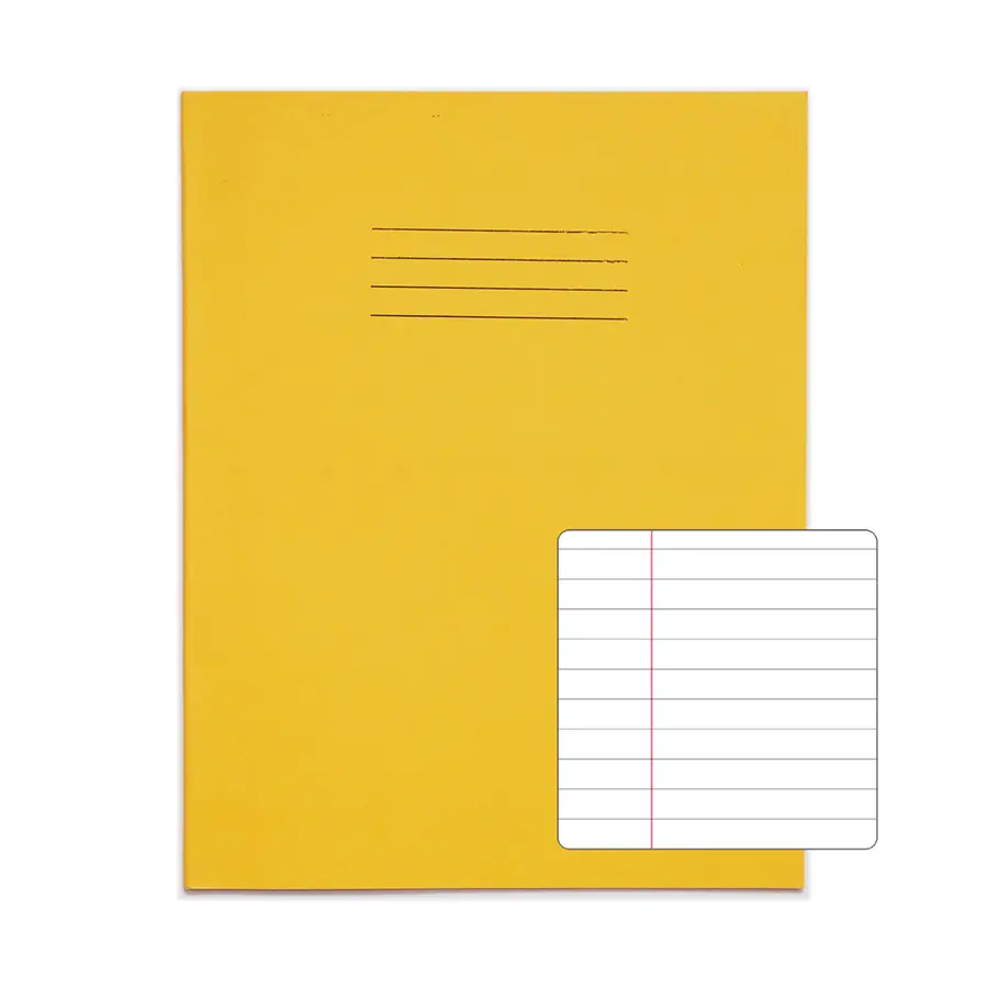 RHINO 9 x 7 Exercise Book 64 Pages - 32 Leaf Yellow 8mm Lined with ...