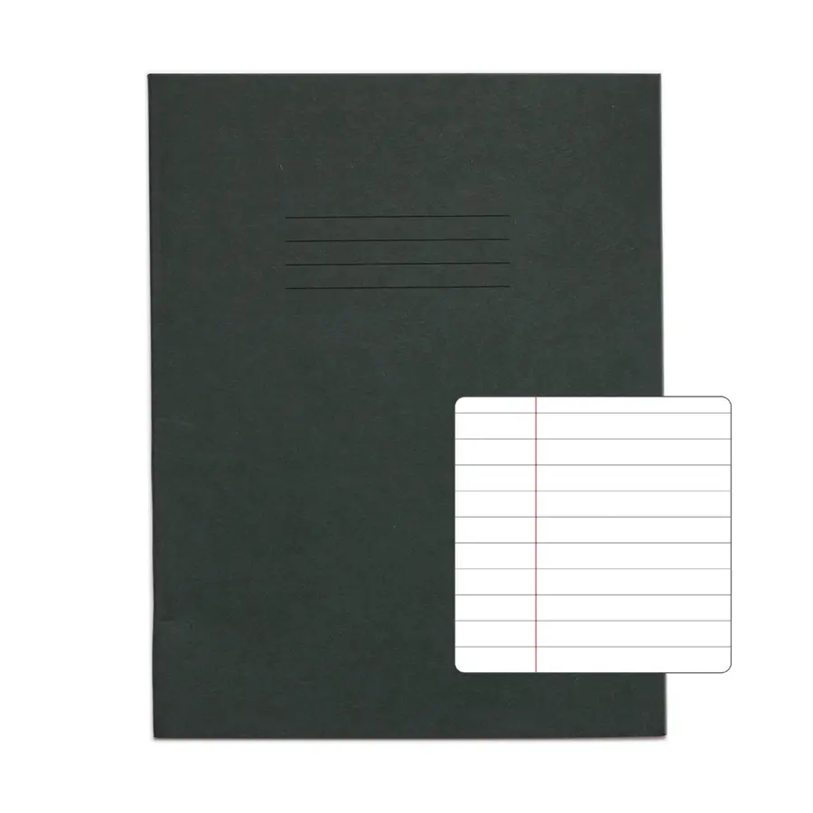 RHINO 9 x 7 Exercise Book 80 Pages - 40 Leaf Dark Green 8mm Lined with ...
