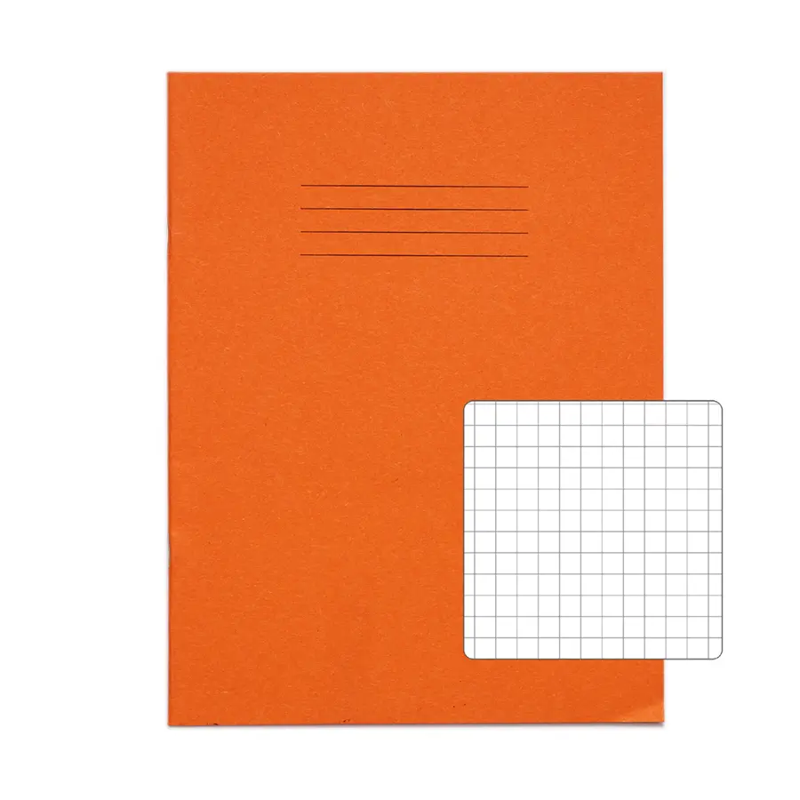 RHINO 9 x 7 Exercise Book 80 Pages - 40 Leaf Orange 7mm Squared - OM ...