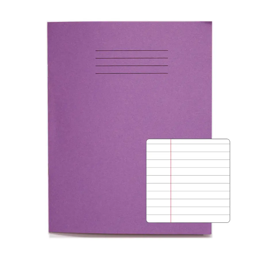 RHINO 9 x 7 Exercise Book 80 Pages - 40 Leaf Purple 8mm Lined with ...
