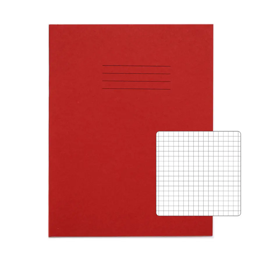 RHINO 9 x 7 Exercise Book 80 Pages - 40 Leaf Red 5mm Squared - OM ...