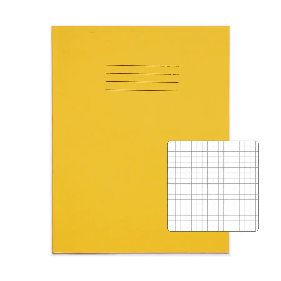 RHINO 9 x 7 Exercise Book 80 Pages - 40 Leaf Yellow 5mm Squared - OM ...