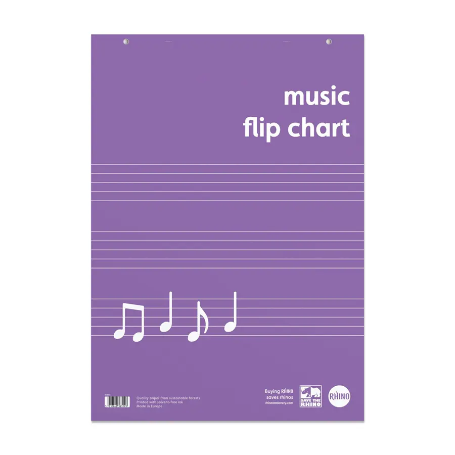 RHINO Education A1 Music Flip Chart Pad 30 Leaf 5 Music Staves with ...
