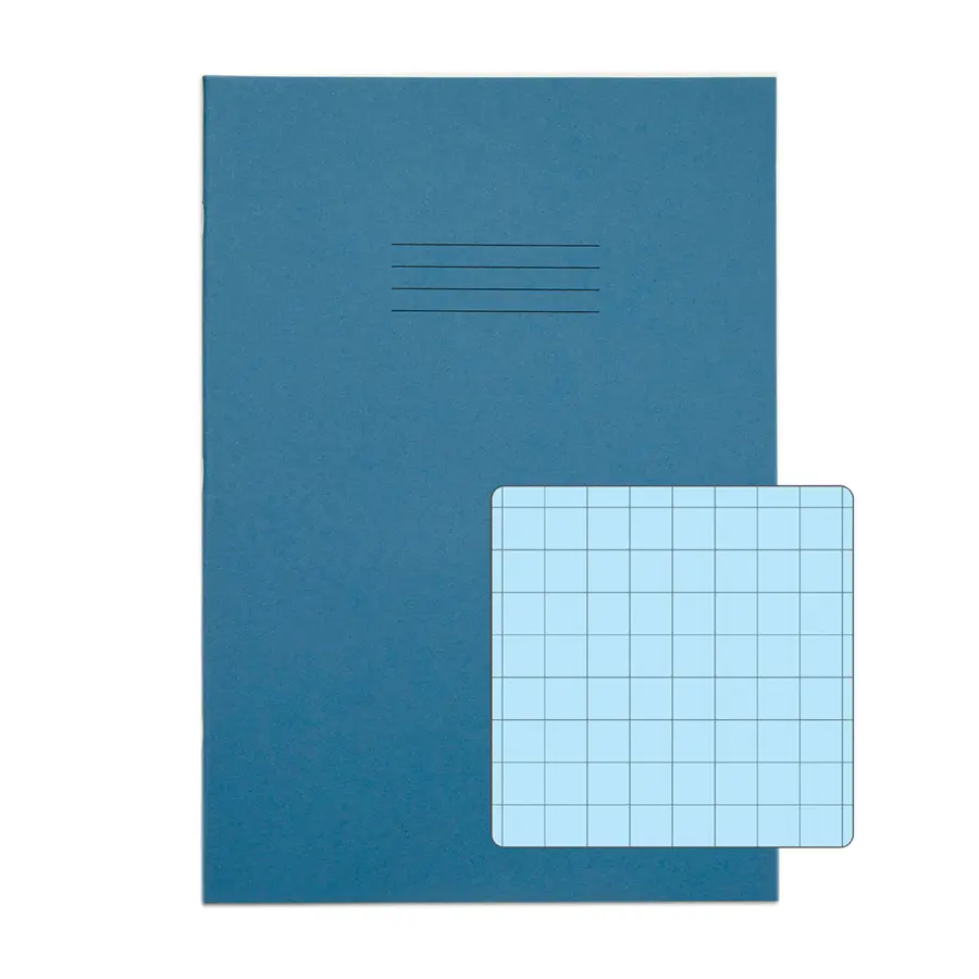 RHINO A4 Tinted Exercise Book 48 Pages - 24 Leaf Light Blue with Blue ...