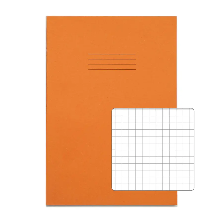 RHINO A4 Exercise Book 64 Pages - 32 Leaf Orange 7mm Squared - OM ...
