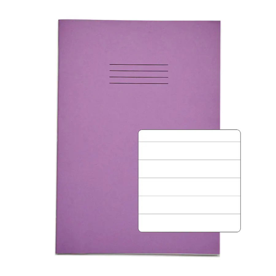 RHINO A4 Exercise Book 64 Pages - 32 Leaf Purple 15mm Lined - OM ...