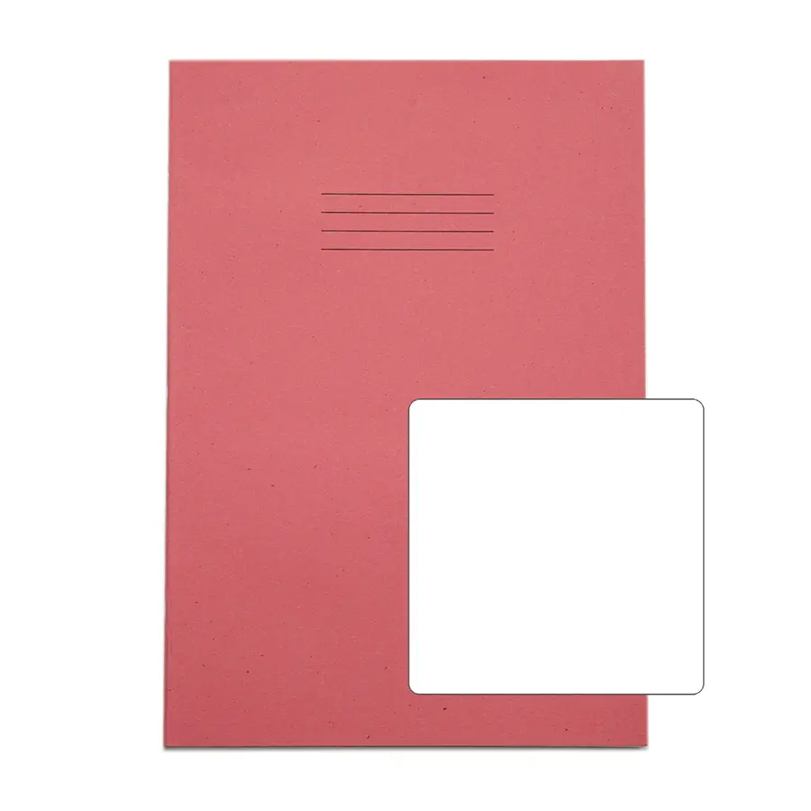 RHINO A4 Exercise Book 80 Pages - 40 Leaf Pink Plain - OM Binding ...